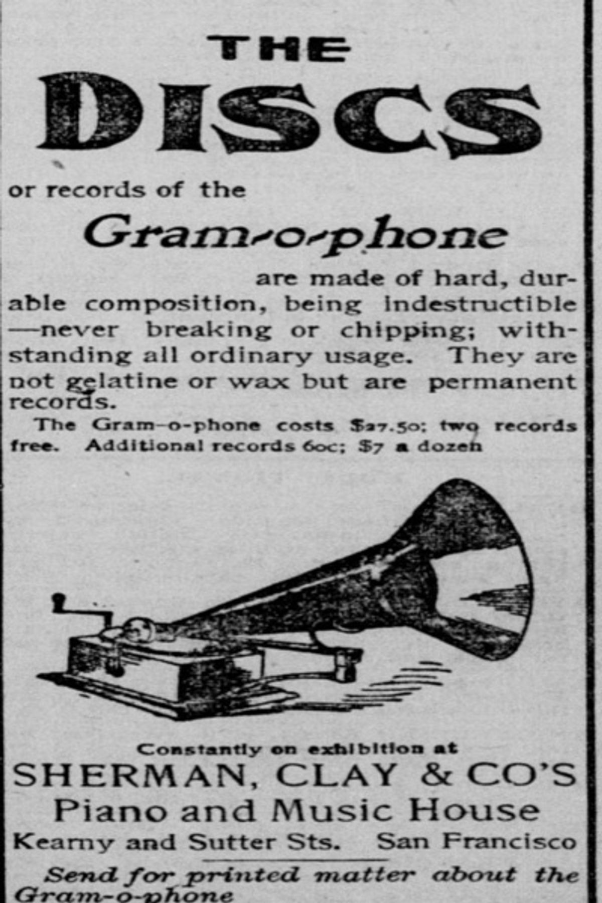 1898: Sherman, Clay, & Co’s, Piano and Music House - 7x7 Bay Area